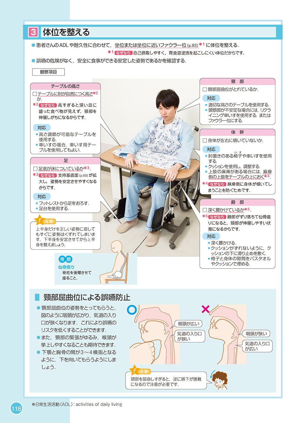 食事介助時の姿勢【行け行けミエ子！『看護がみえる』で実習対策】 がんばれ看護学生【メディックメディア】